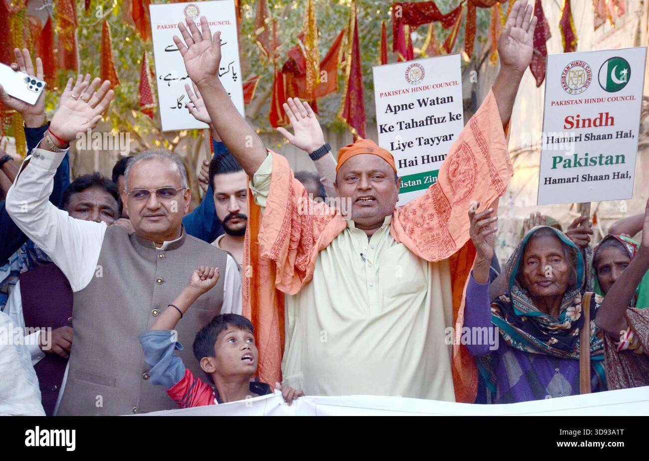 Members of Pakistan Hindu Council are holding protest demonstration ...