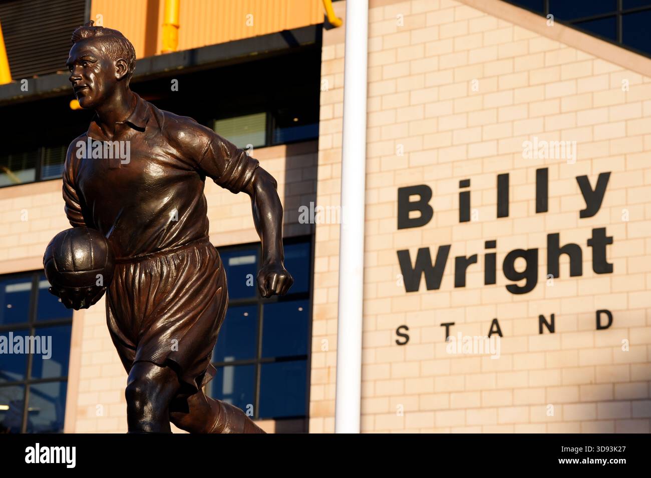 A general view of the statue of former player Billy Wright outside the ...