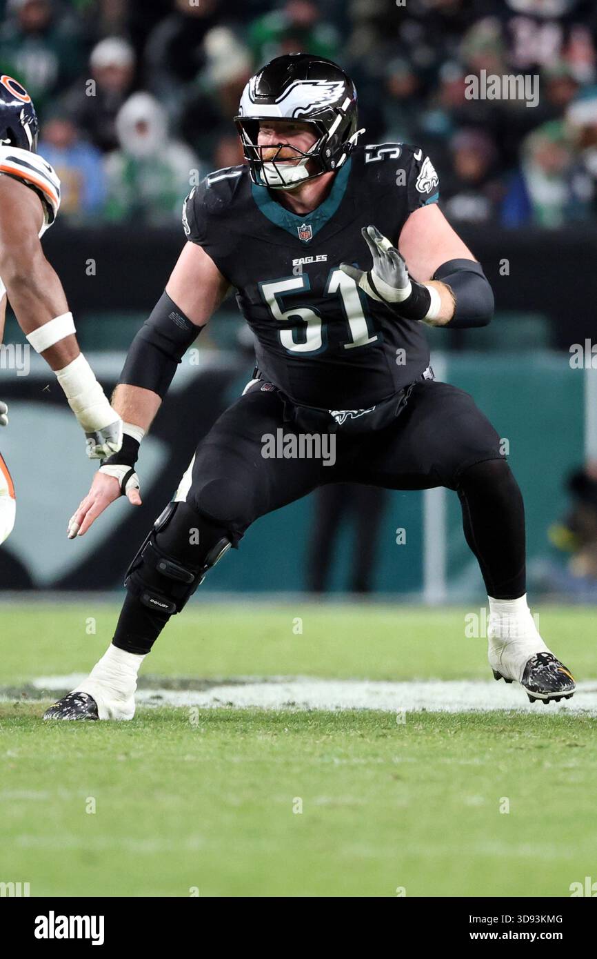 Philadelphia Eagles center Cam Jurgens (51) blocks during an NFL ...