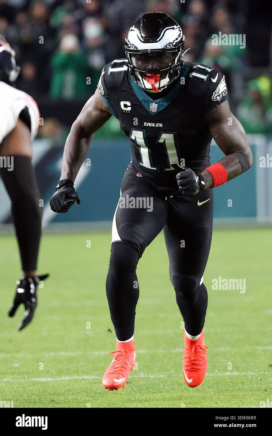 Philadelphia Eagles wide receiver A.J. Brown (11) runs a route during ...