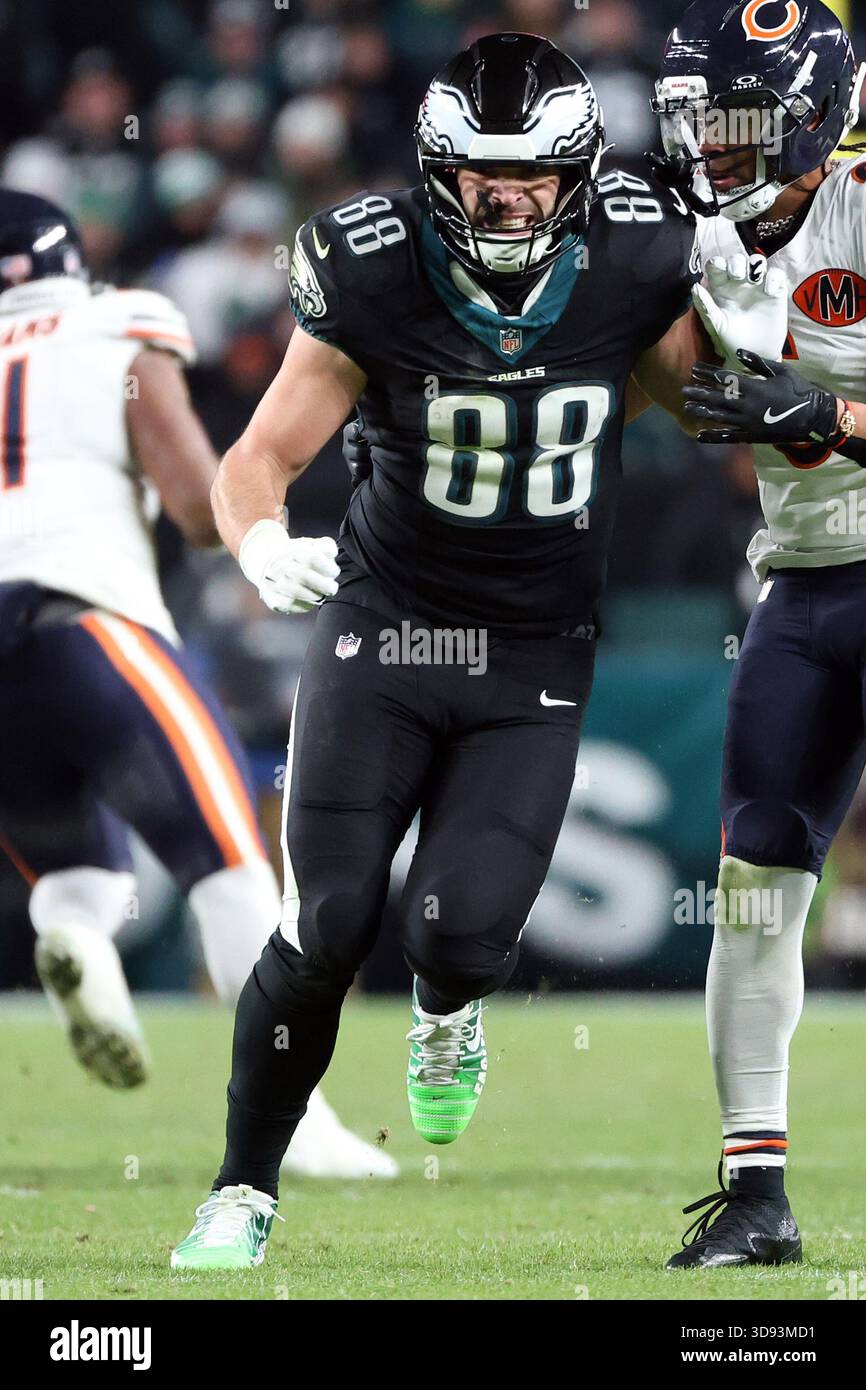 Philadelphia Eagles tight end Dallas Goedert (88) runs a route during an NFL football game ...