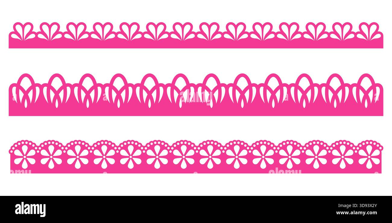 Lace scallop border edge frame pattern vector trim tape simple moves ...
