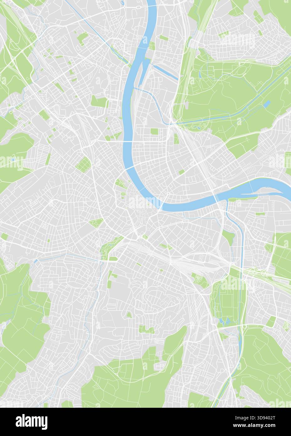 City map Basel, color detailed plan, vector illustration Stock Vector ...