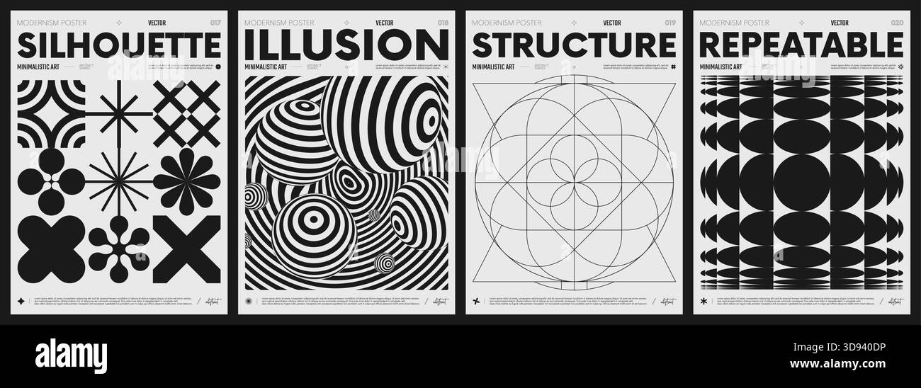 Modern abstract poster collection, vector minimalist posters with ...