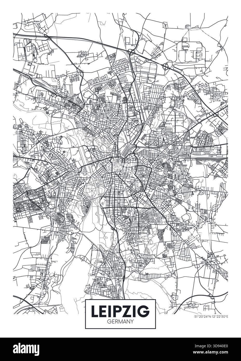 Stilvolle Map Of Leipzig Bild