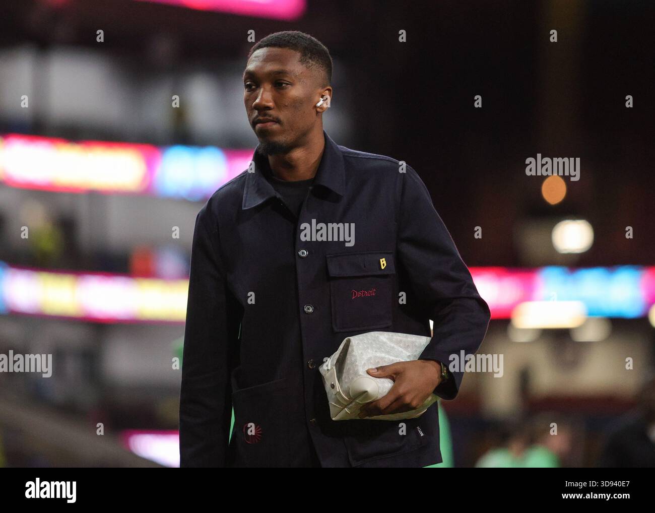 Jaidon Anthony of Burnley arrives ahead of the Premier League match ...