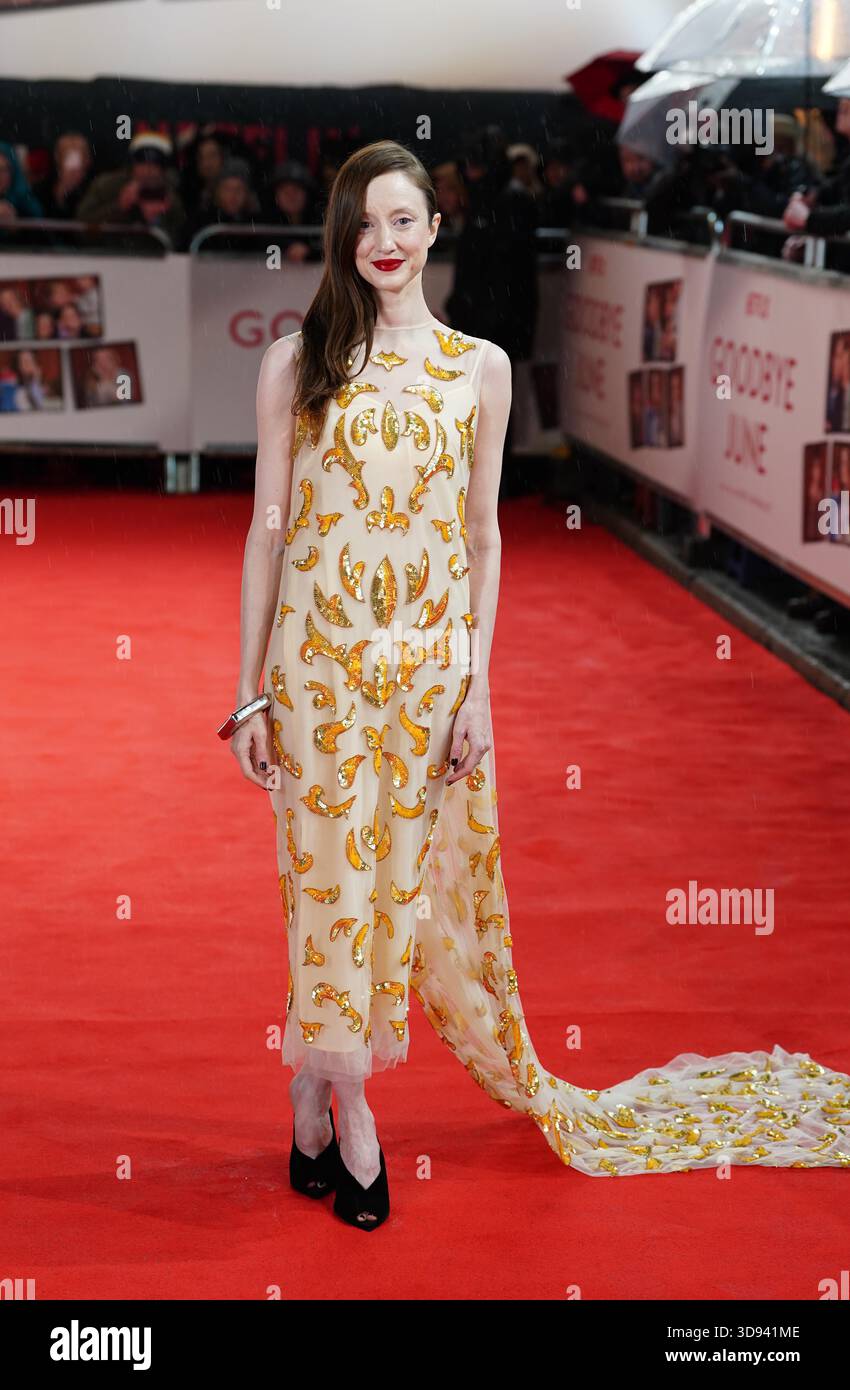 Andrea Riseborough arriving for the world premiere of Goodbye June, at ...