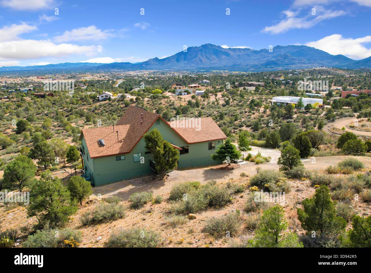 Panoramic View Of Neighborhood Landscape, Elevated Perspective ...