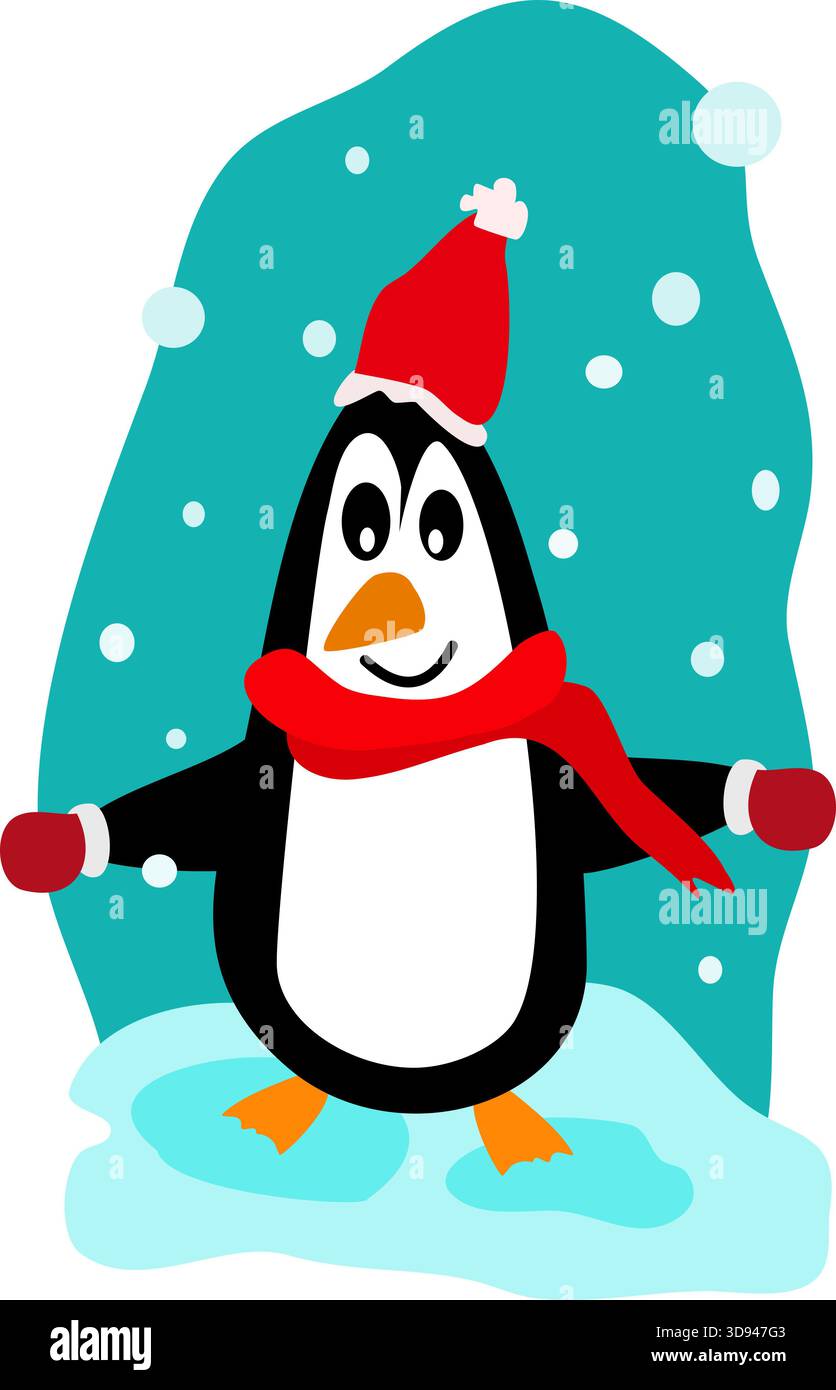 Christmas santa penguin cartoon Cut Out Stock Images & Pictures - Alamy