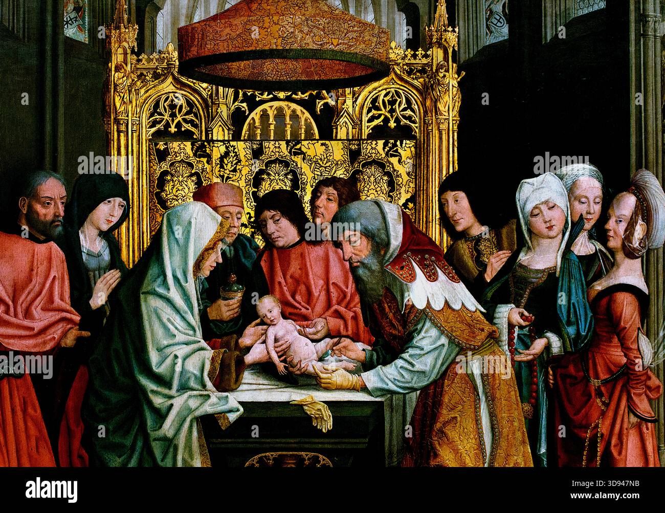 Circumcision the scene depicts the moment in which mary hi-res stock ...