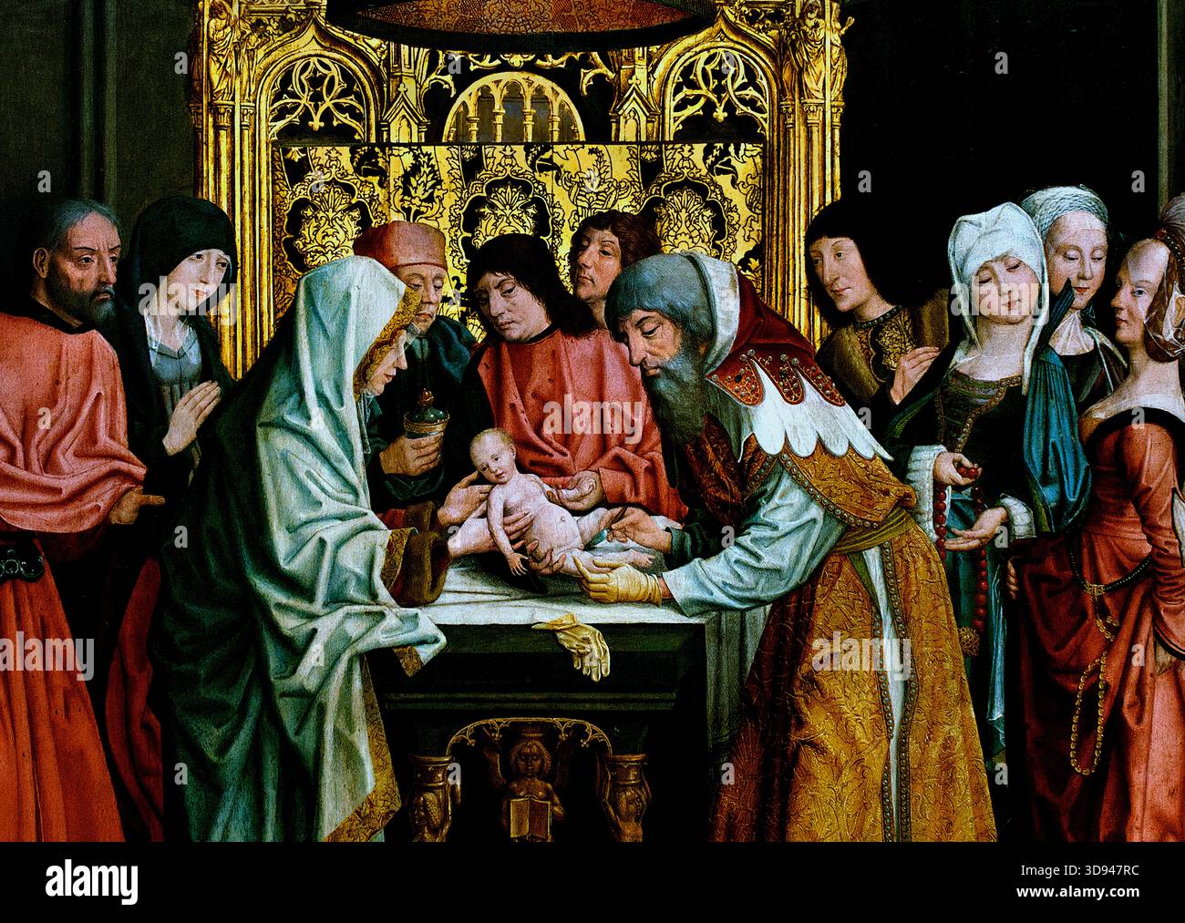 Circumcision the scene depicts the moment in which mary hi-res stock ...