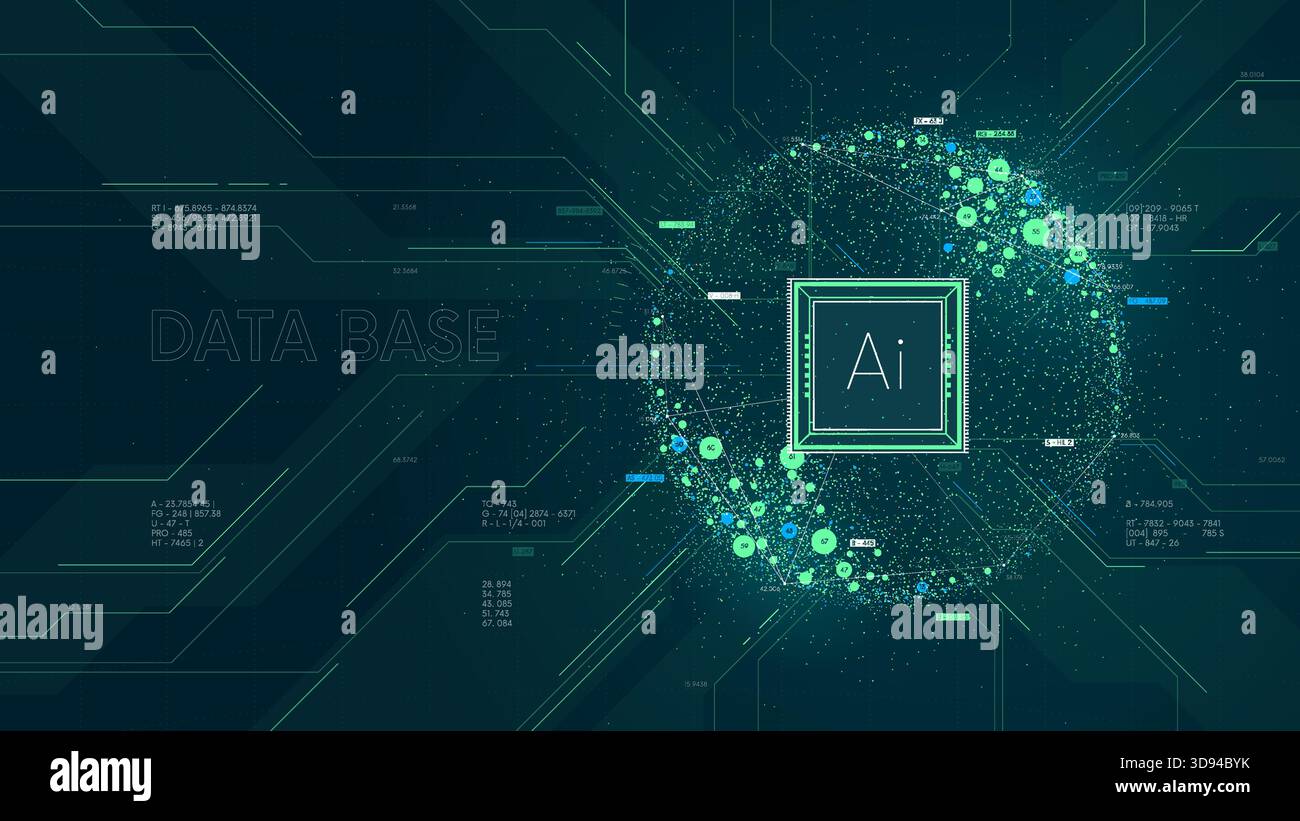 Future cybernetic artificial intelligence technology concept, Big data ...