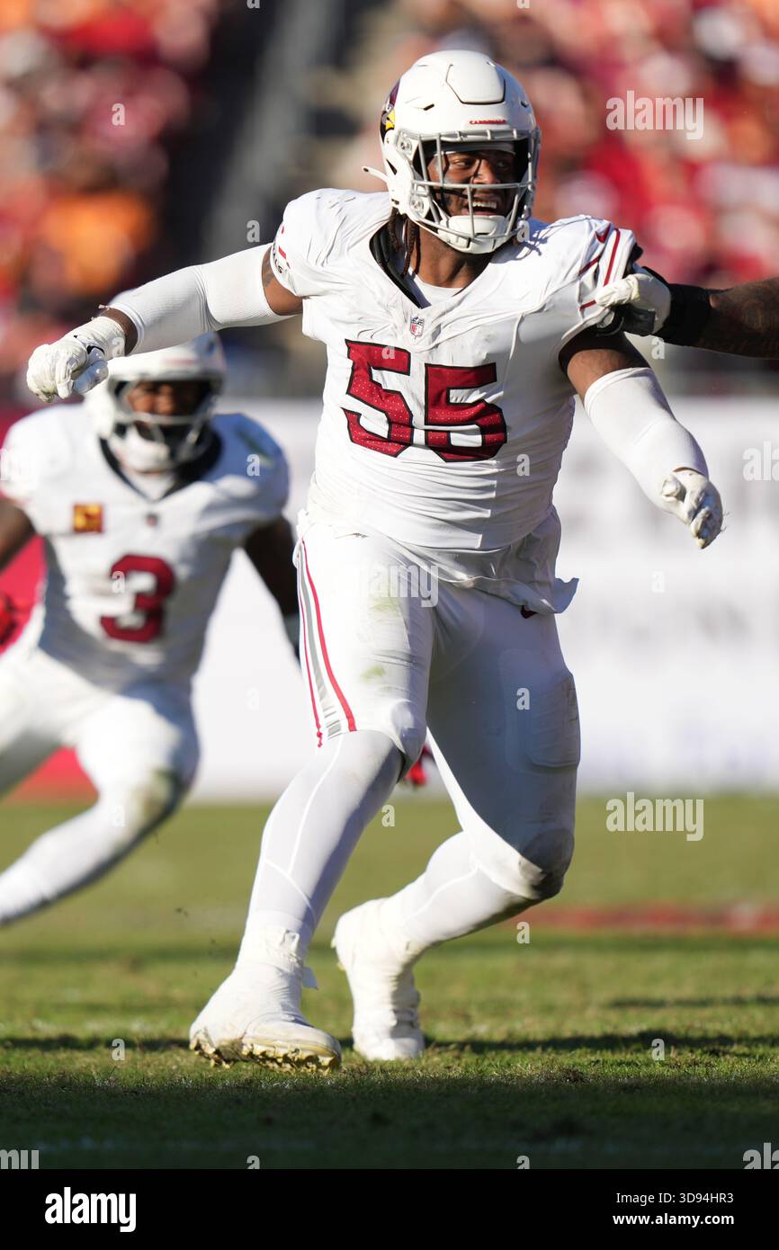 Arizona Cardinals defensive tackle Dante Stills (55) rushes the passer ...