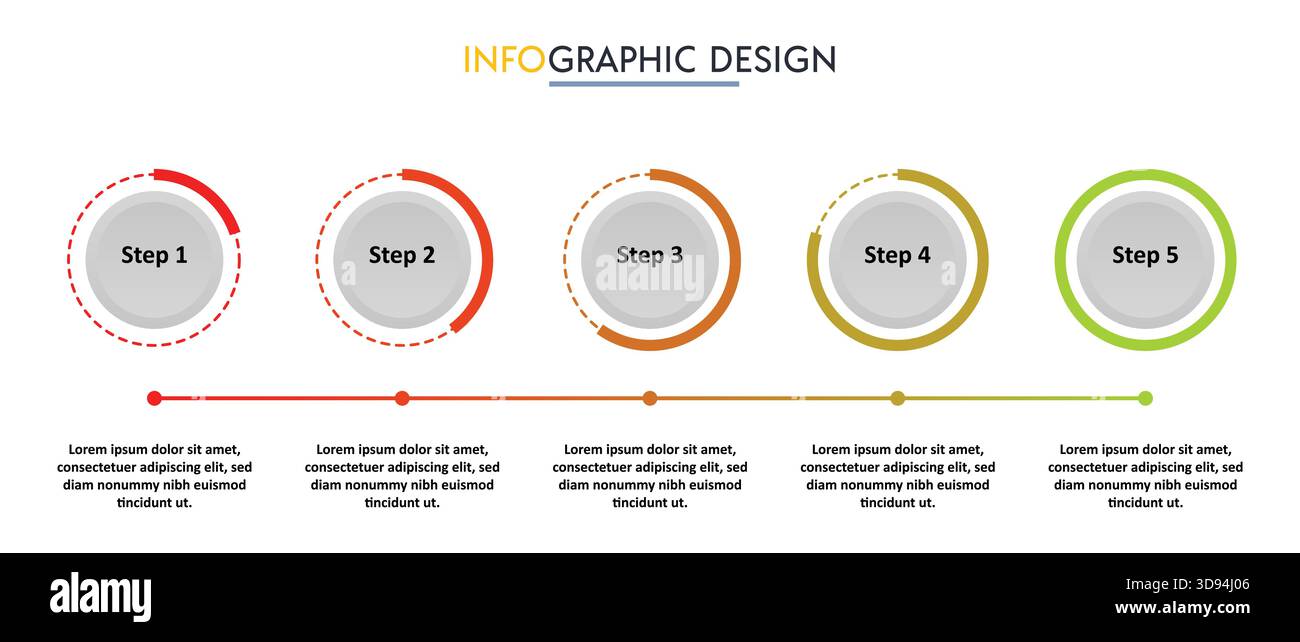 Five step circular infographic template. Ideal for business, reports ...