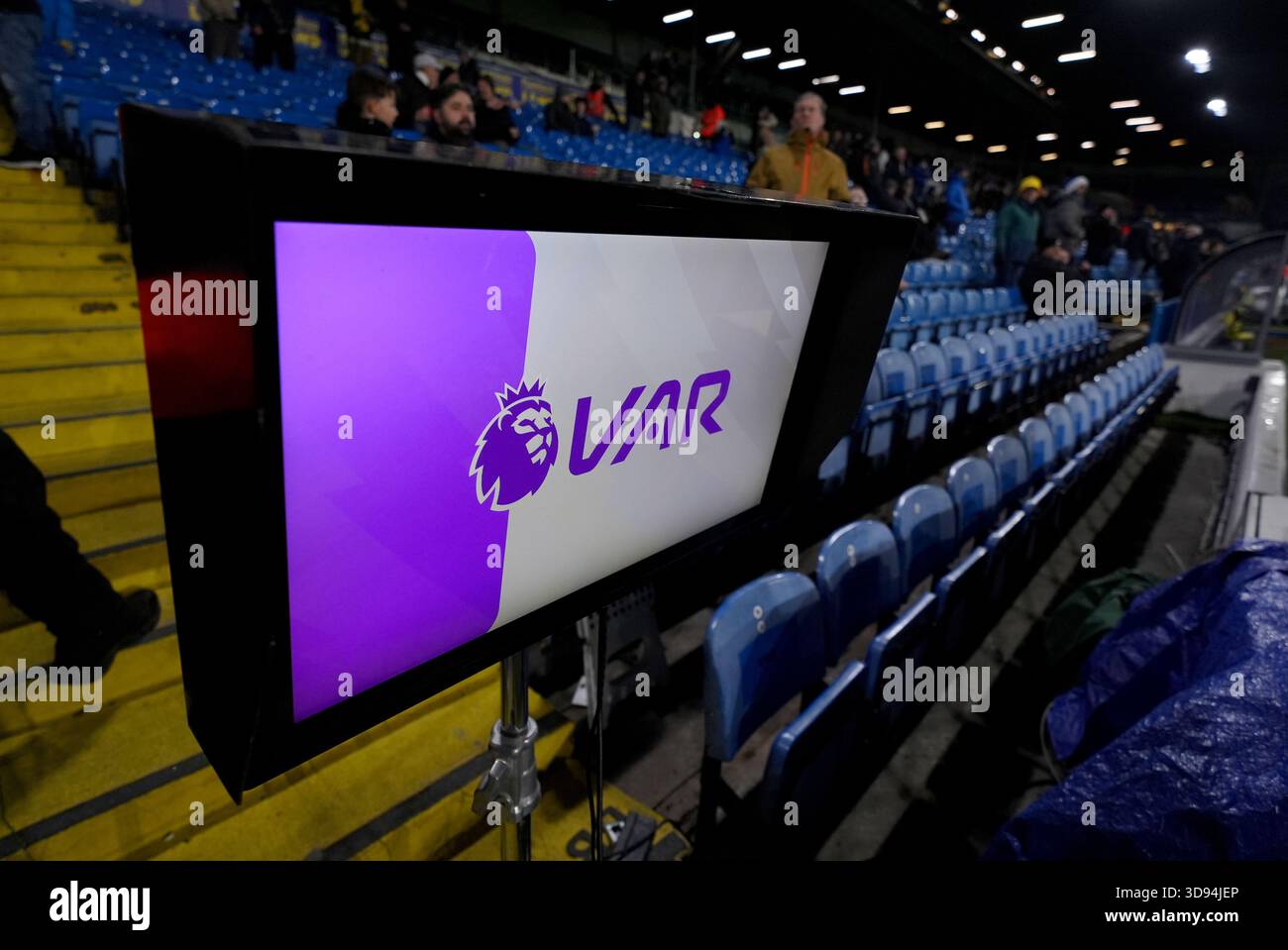 The VAR screen pitch side in the ground ahead of the Premier League ...