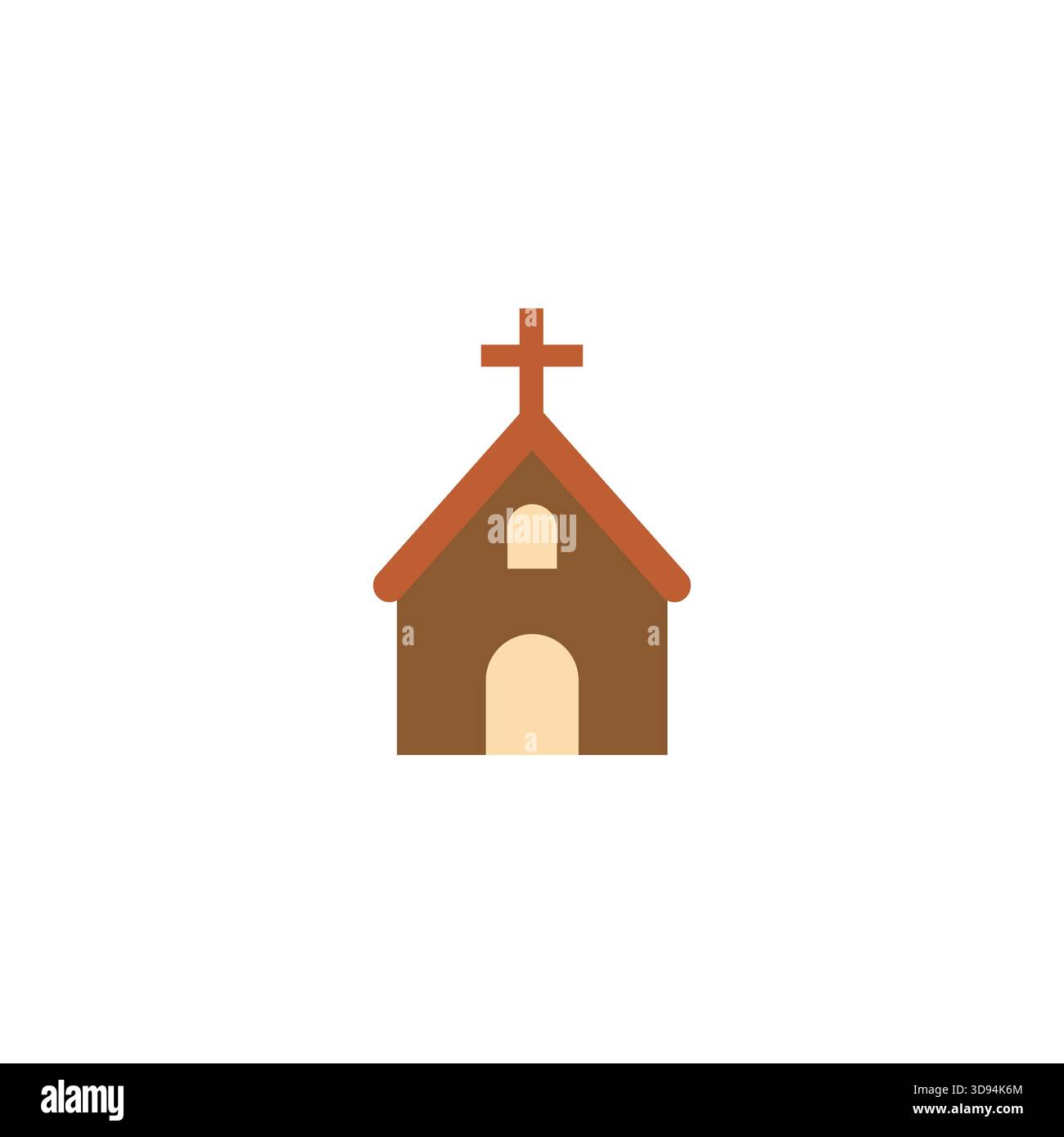 Vector church building chapel flat icon. Christian church building ...