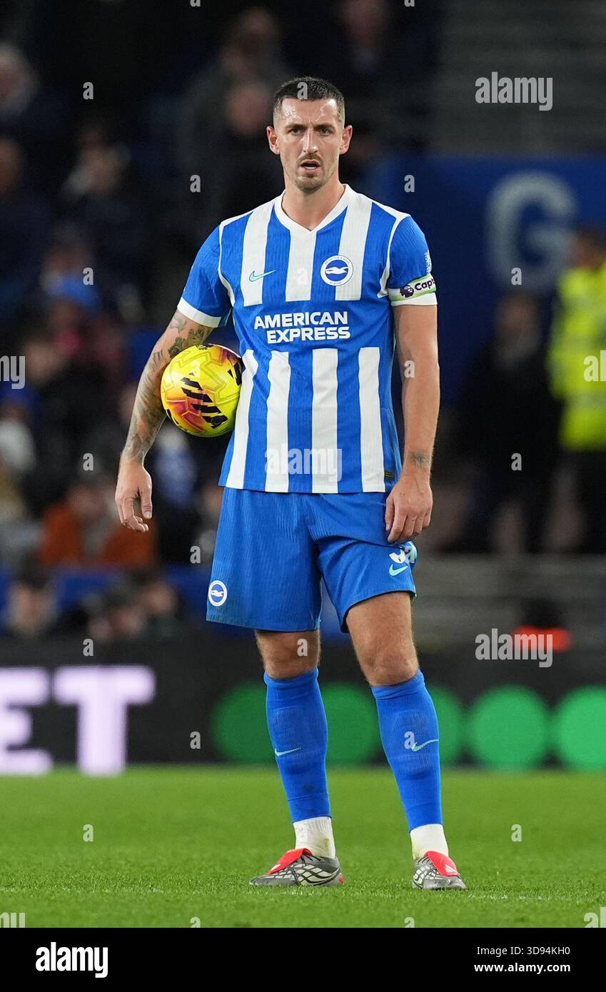Brighton and Hove Albion's Lewis Dunk during the Premier League match ...