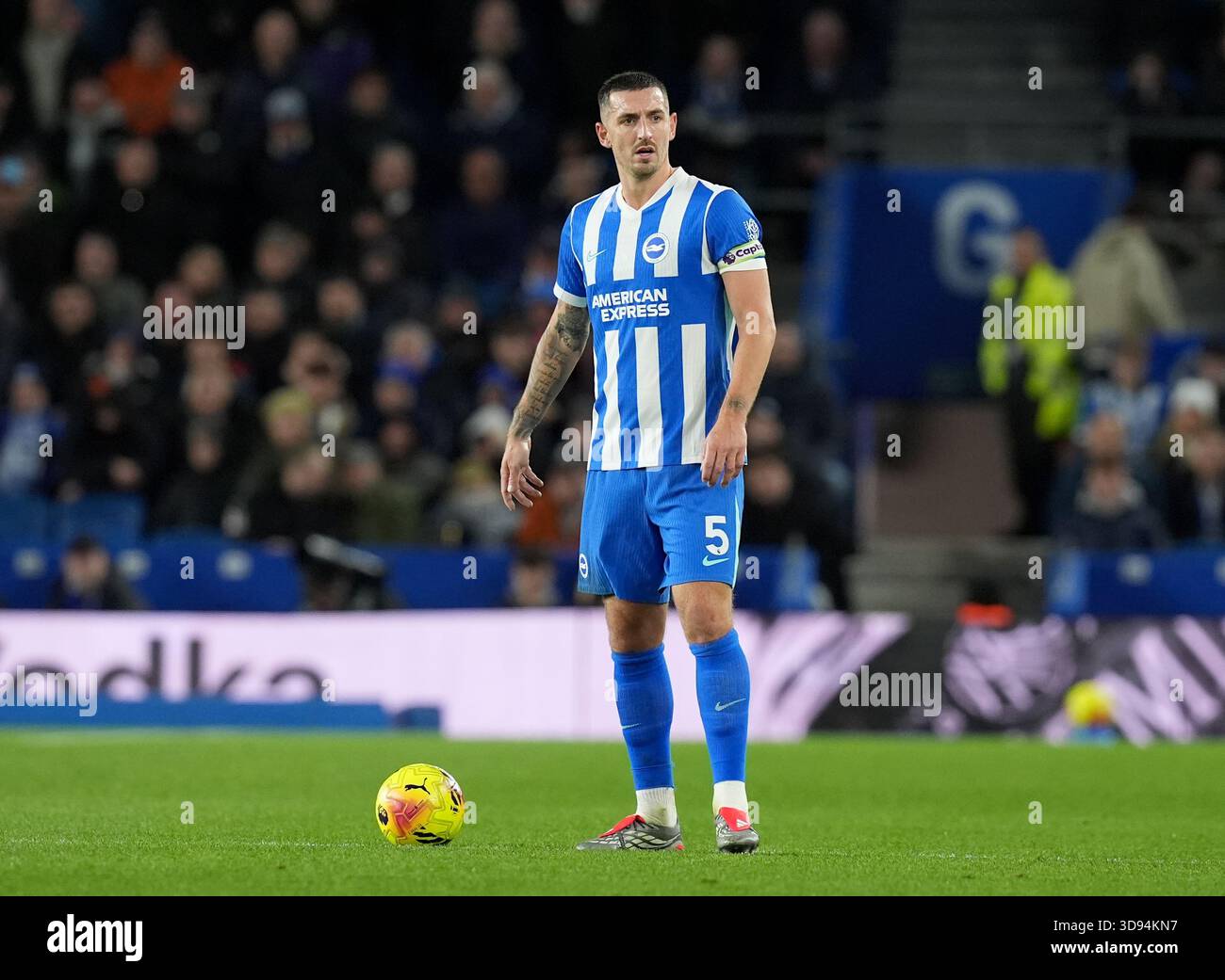 Brighton and Hove Albion's Lewis Dunk during the Premier League match ...