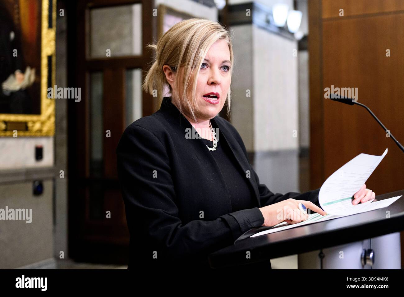 Conservative MP Michelle Rempel Garner speaks in the Foyer of the House ...