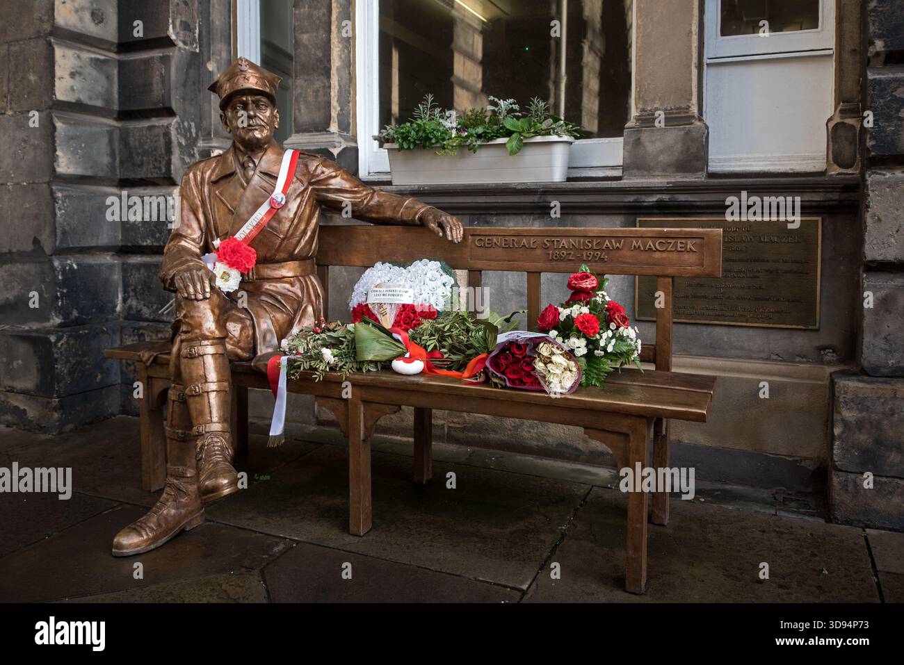Statue of Polish war hero General Stanislaw Maczek, commander of the ...