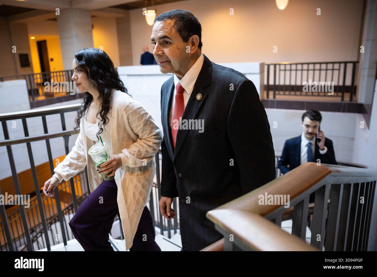 Rep. Henry Cuellar (D-Texas) departs a meeting on Capitol Hill Dec. 3, 2025. (Francis Chung ...