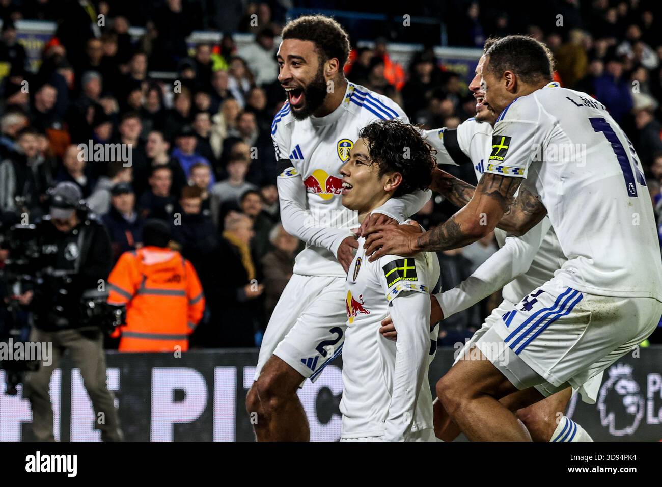 Ao Tanaka of Leeds United celebrates his goal to make it 2-0 during the ...
