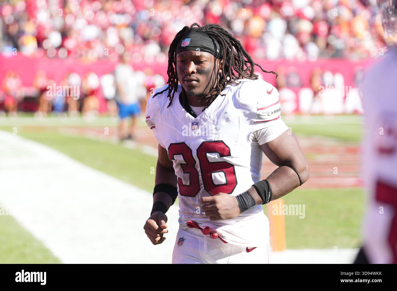 Arizona Cardinals safety Kitan Crawford (36) leaves the field at ...