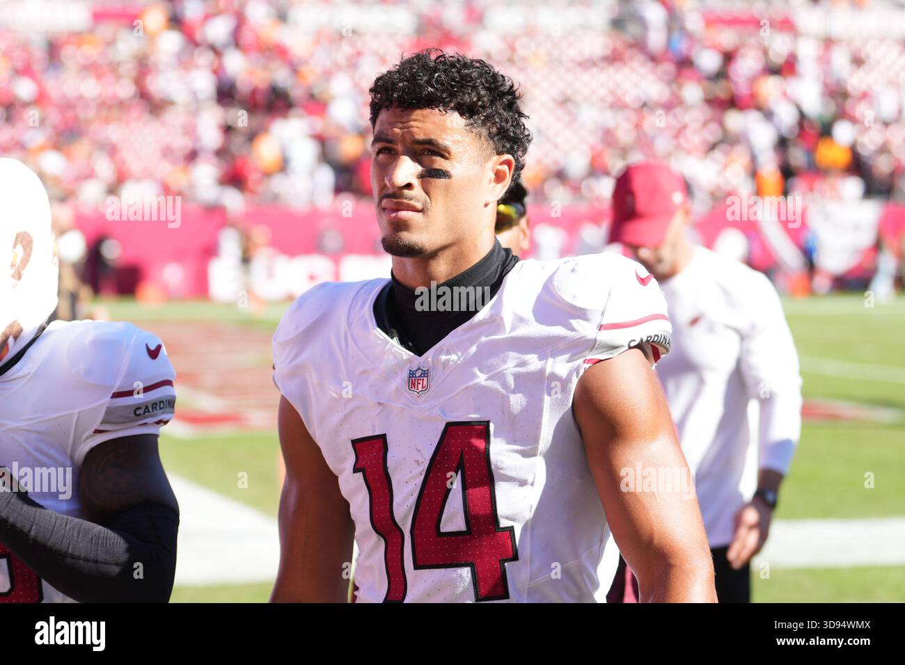 Arizona Cardinals wide receiver Michael Wilson (14) leaves the field at ...