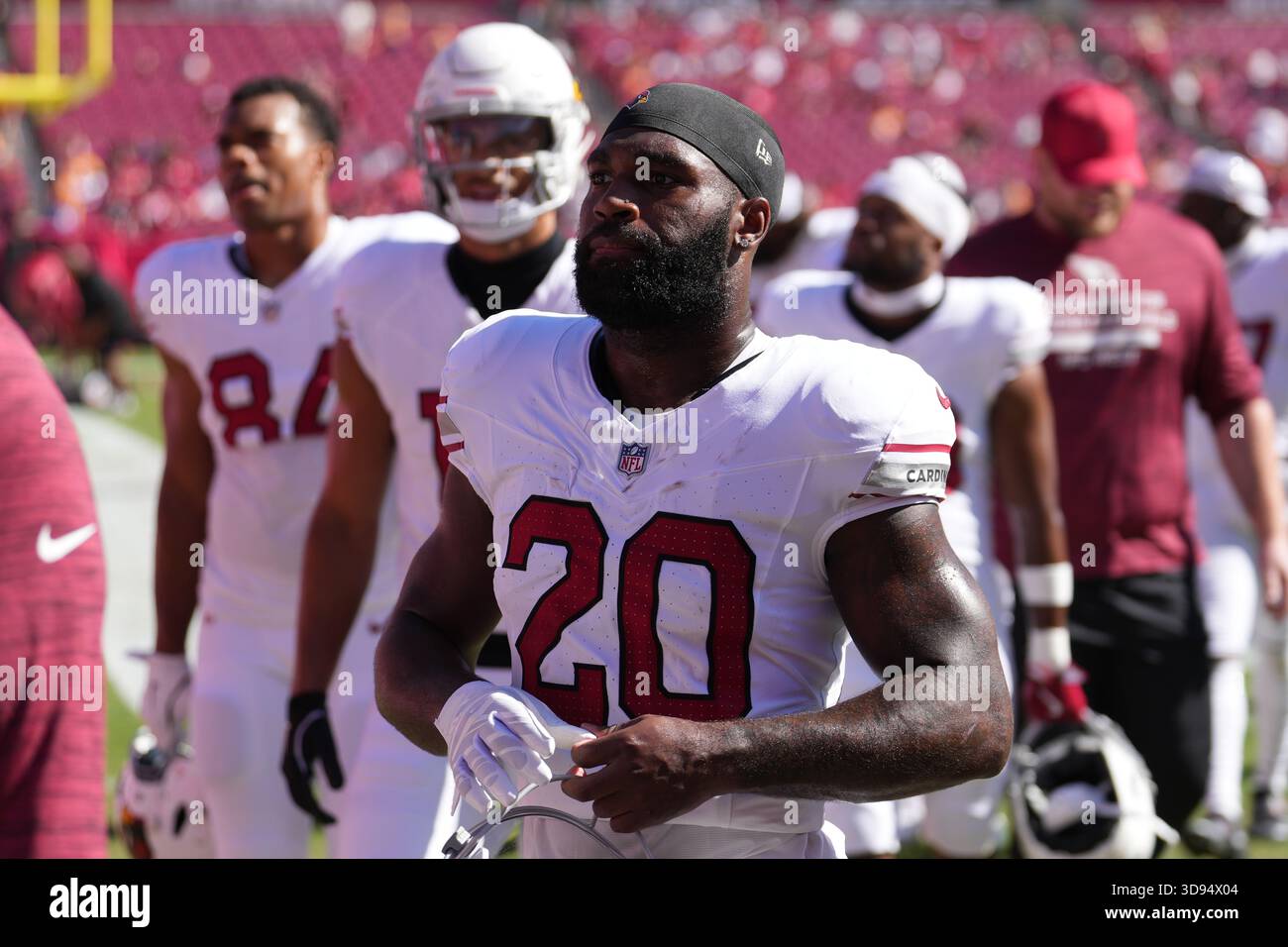 Arizona Cardinals running back Bam Knight (20) leaves the field ...