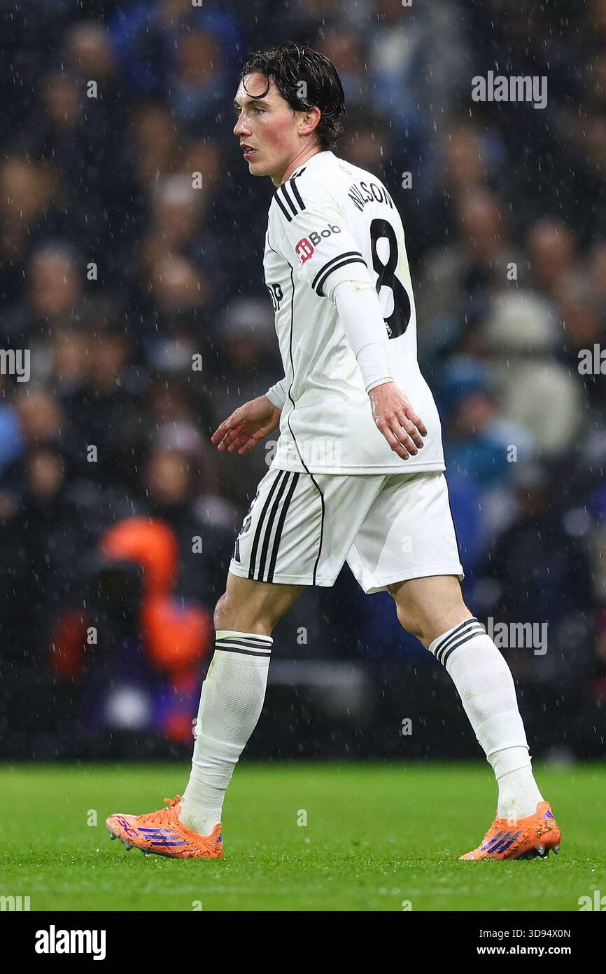Fulham midfielder Harry Wilson (8) during the Fulham v Manchester City Premier League match at ...