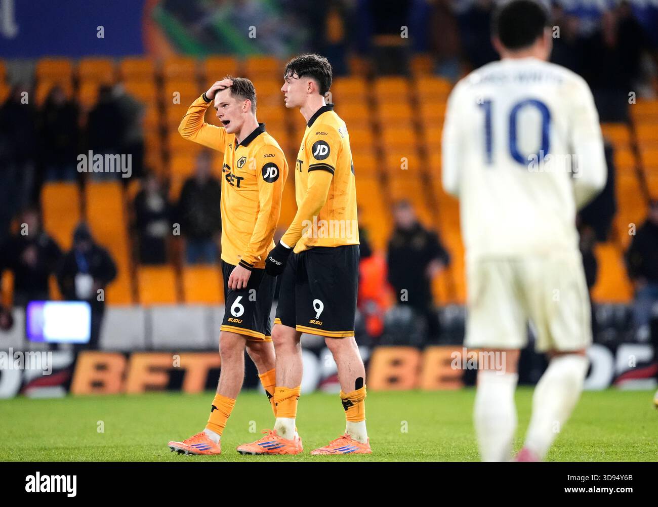 Wolverhampton Wanderers' David Moller Wolfe (left) and Jorgen Strand ...