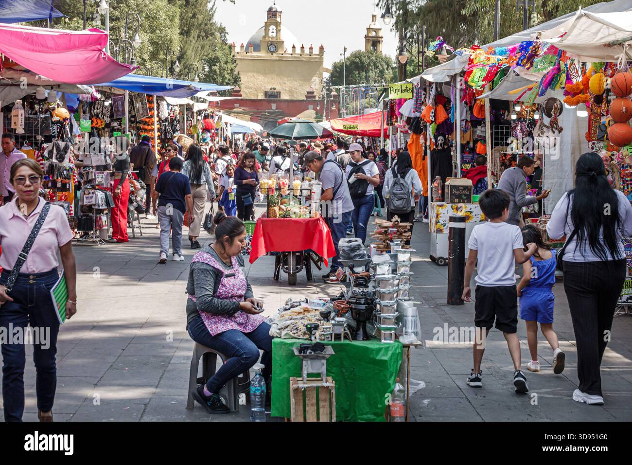Mexico City Mexico,Xochimilco,mercado market,crowd of people walking ...