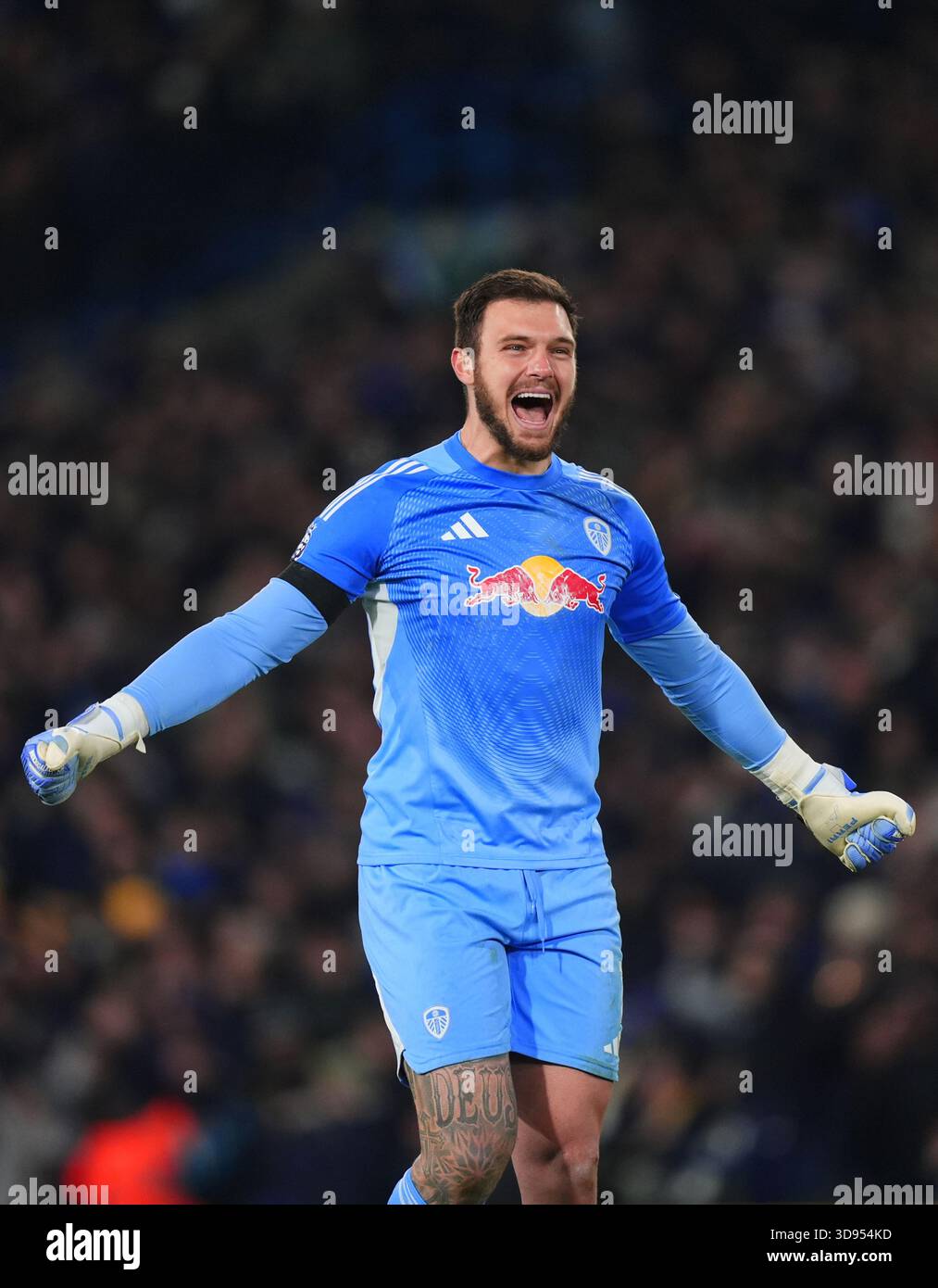 Leeds United goalkeeper Lucas Perri celebrate after his side scored ...
