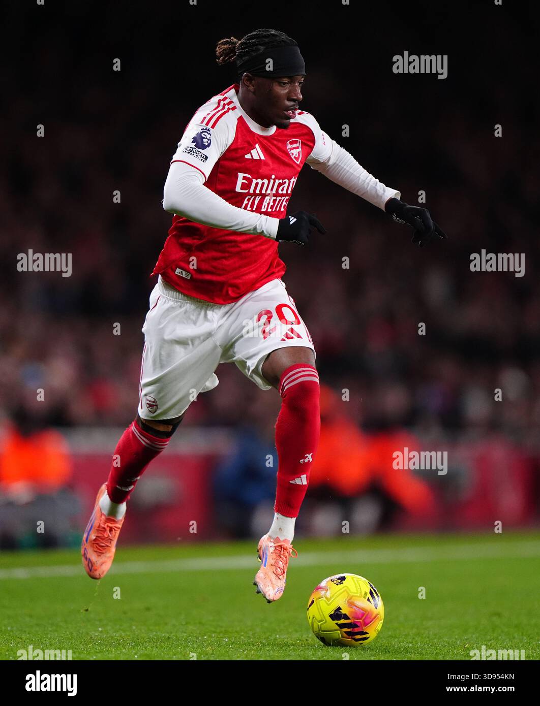 Arsenal's Noni Madueke during the Premier League match at the Emirates ...