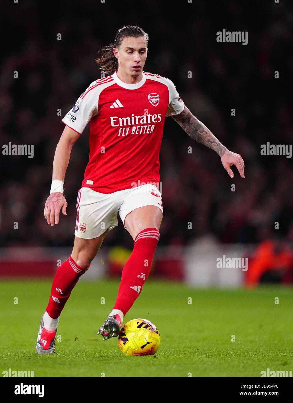 Arsenal's Riccardo Calafiori during the Premier League match at the ...
