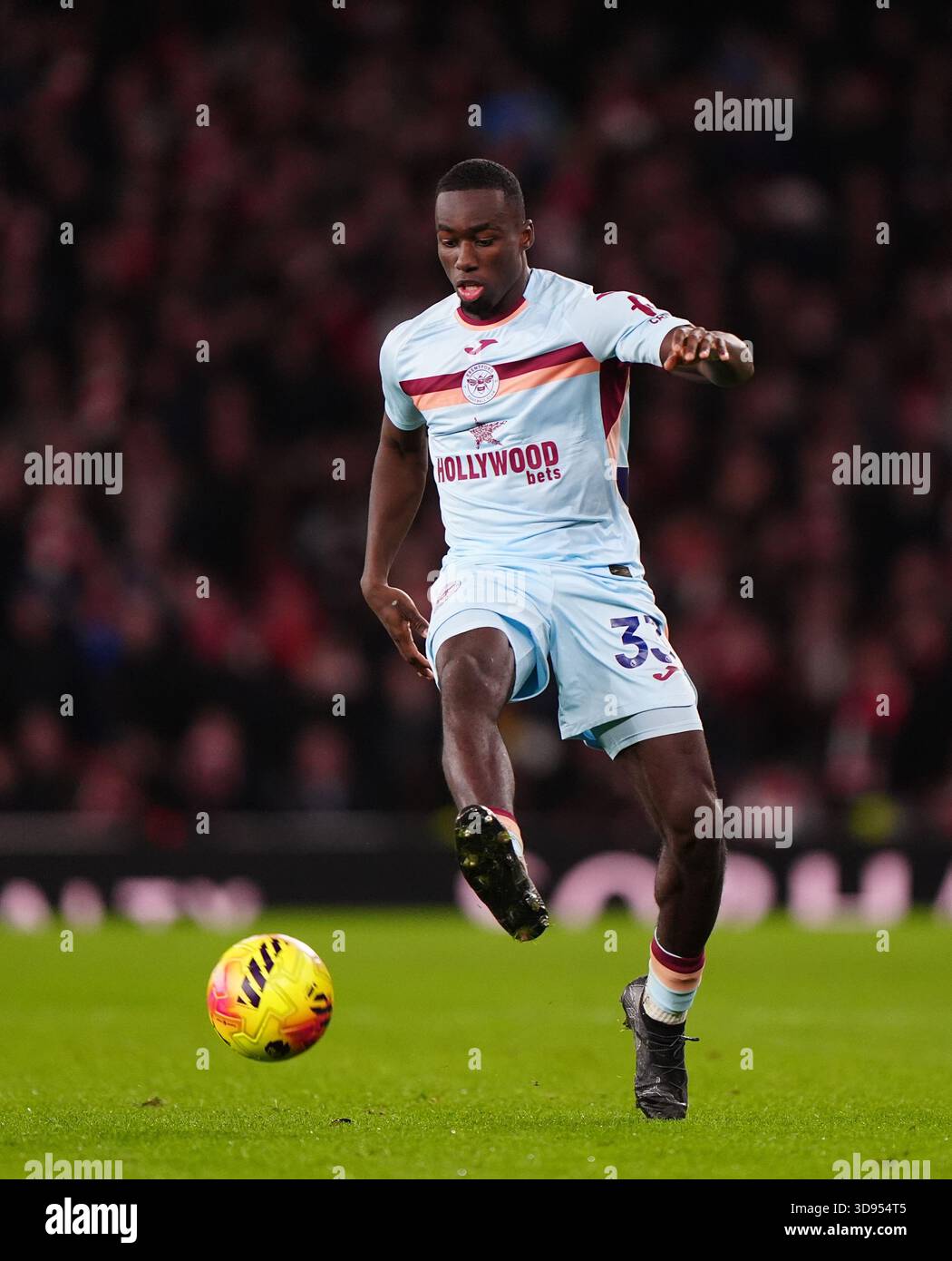 Brentford's Michael Kayode during the Premier League match at the ...