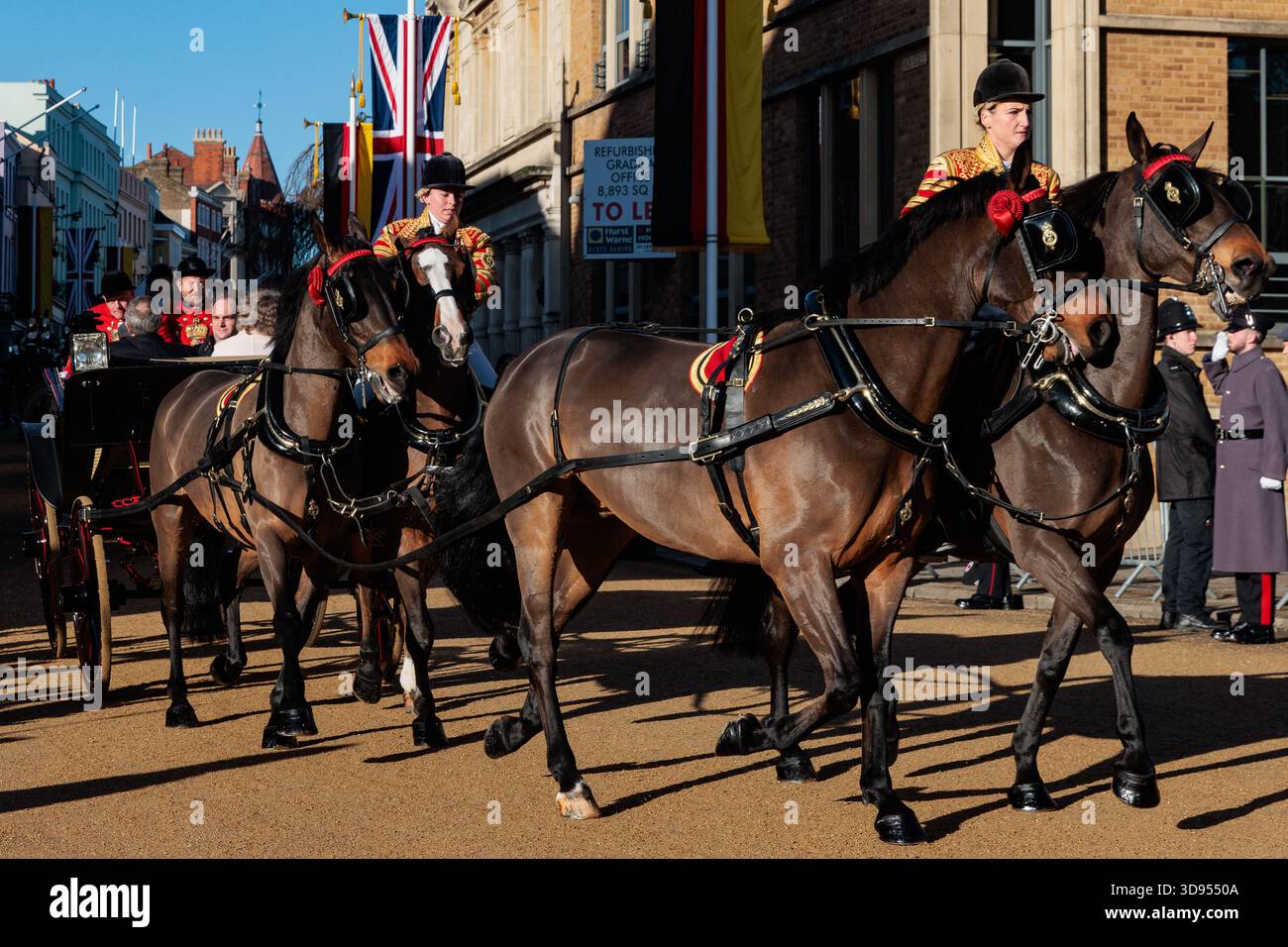 Windsor, UK. 3rd December, 2025. Members of the party accompanying ...