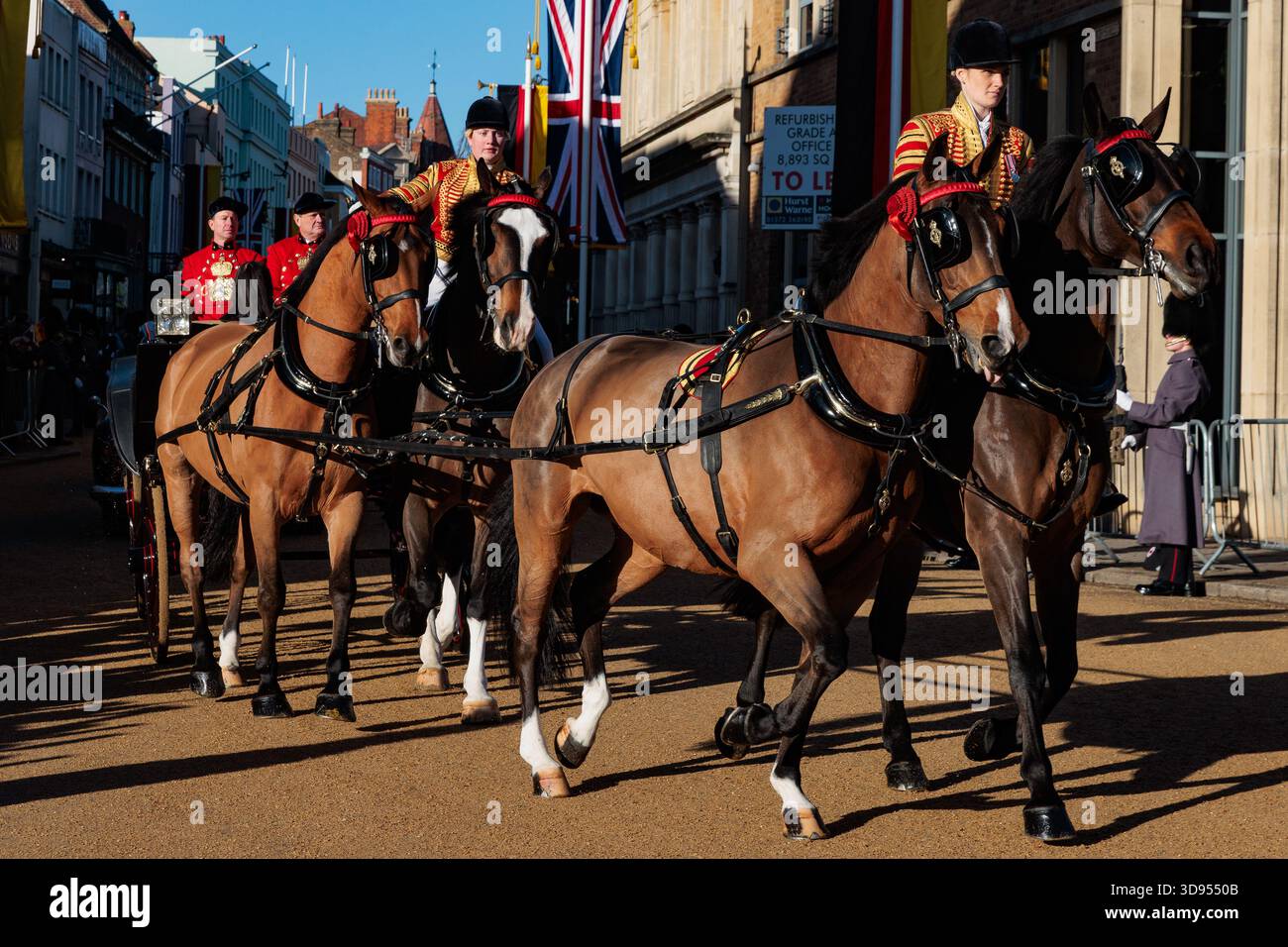 Windsor, UK. 3rd December, 2025. Members of the party accompanying ...