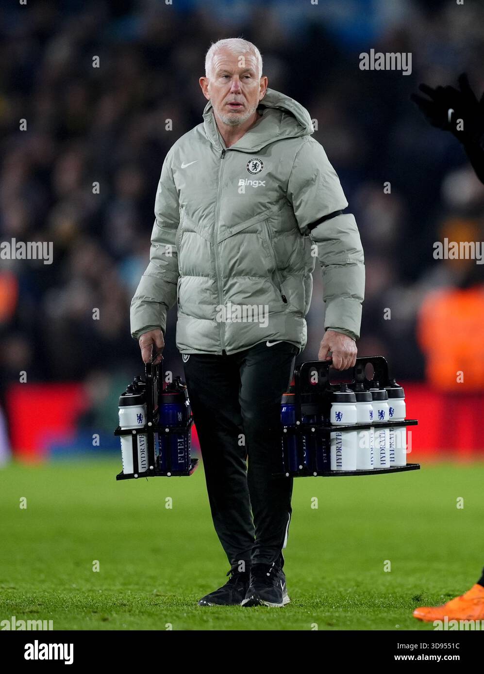 Chelsea staff member Billy McCulloch on the pitch after the Premier ...