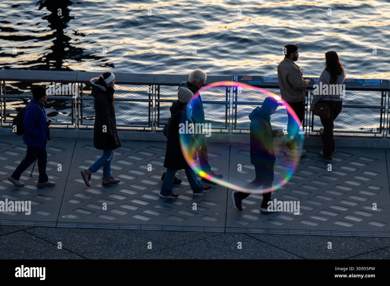 Seattle, USA. 2th Dec 2025. People enjoying bubbles at the Overlook ...