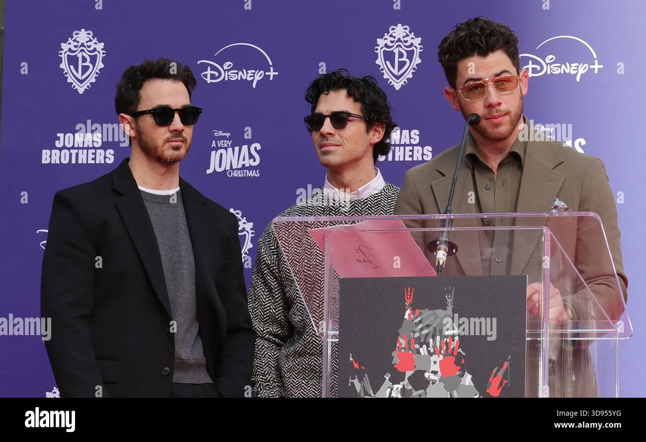 03 December 2025 - Hollywood, California - Nick Jonas, Kevin Jonas, Joe ...