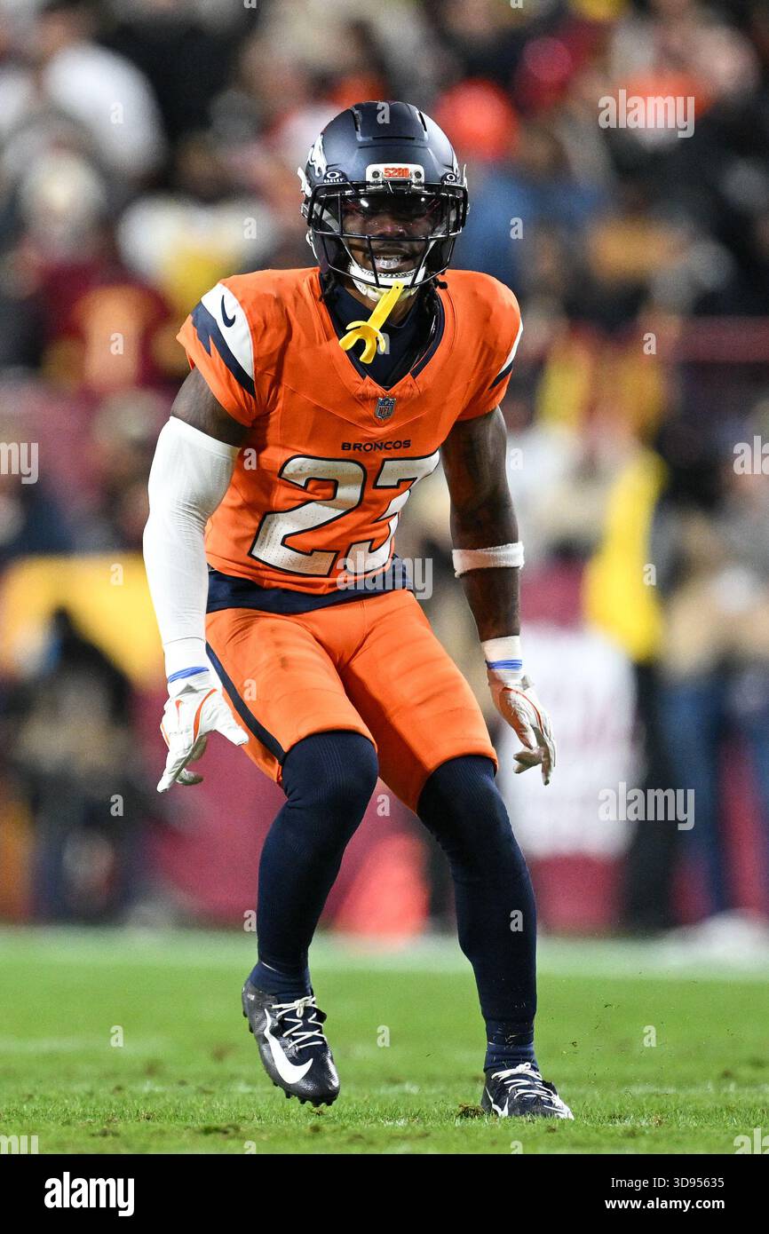 Denver Broncos cornerback Jahdae Barron (23) in action during the ...