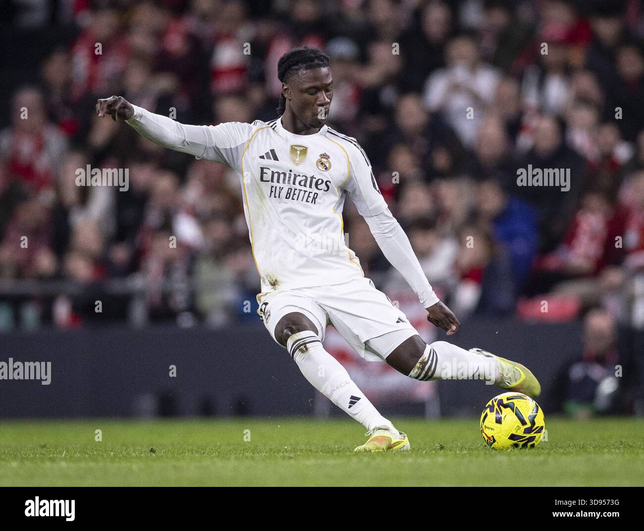 Eduardo Camavinga of Real Madrid passes the ball during the La Liga ...
