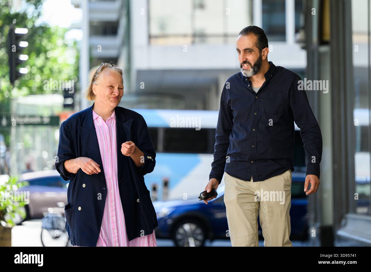Publicist Jane Salmon (left) and Fouad Masri outside the Downing Centre ...
