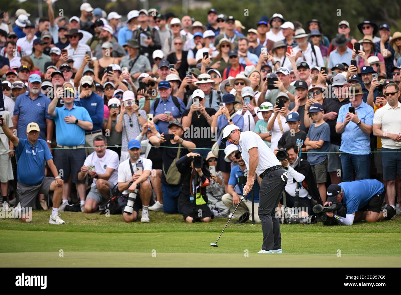 Northern Ireland's Rory McIlroy plays a shot in round one of the ...