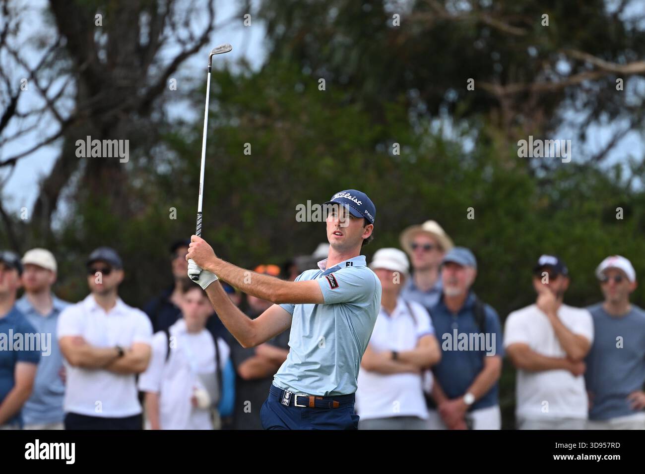 Elvis Smylie of Australia plays a shot in round one of the Australian ...