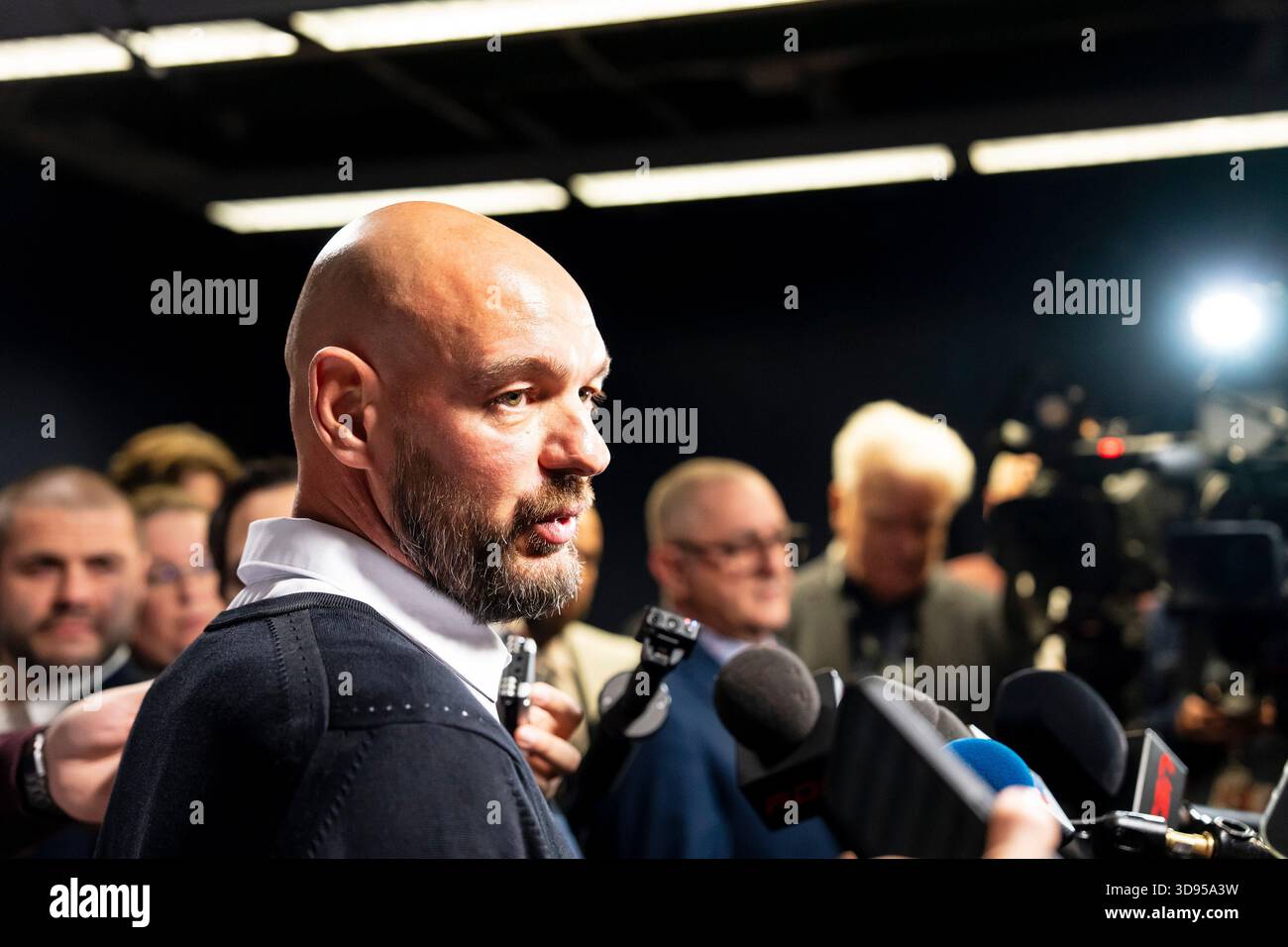 Former Montreal Canadiens defenceman Andrei Markov speaks to media ...