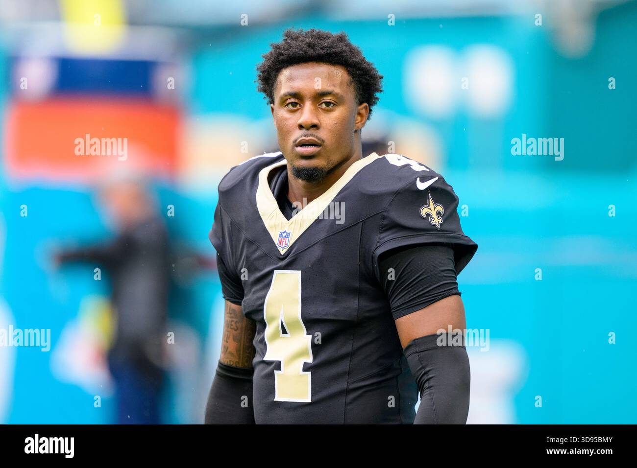 New Orleans Saints cornerback Kool-Aid McKinstry (4) walks on the field ...