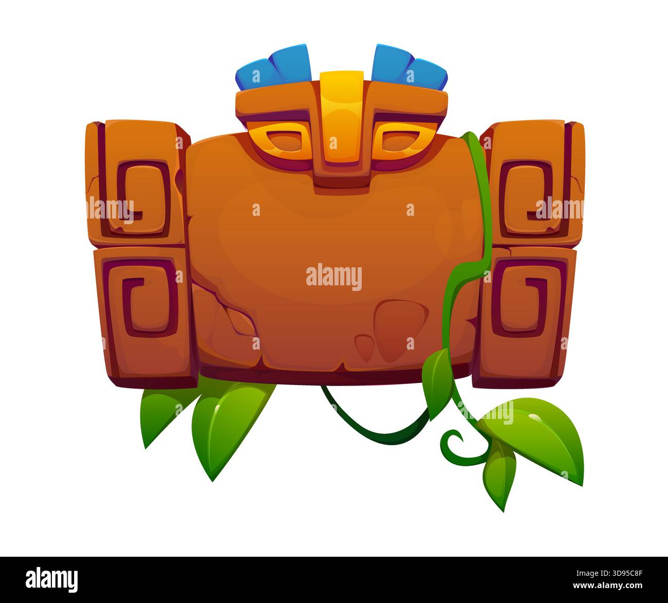 Aztec, Inca and Maya Mexican game frame board asset, vector cartoon GUI ...