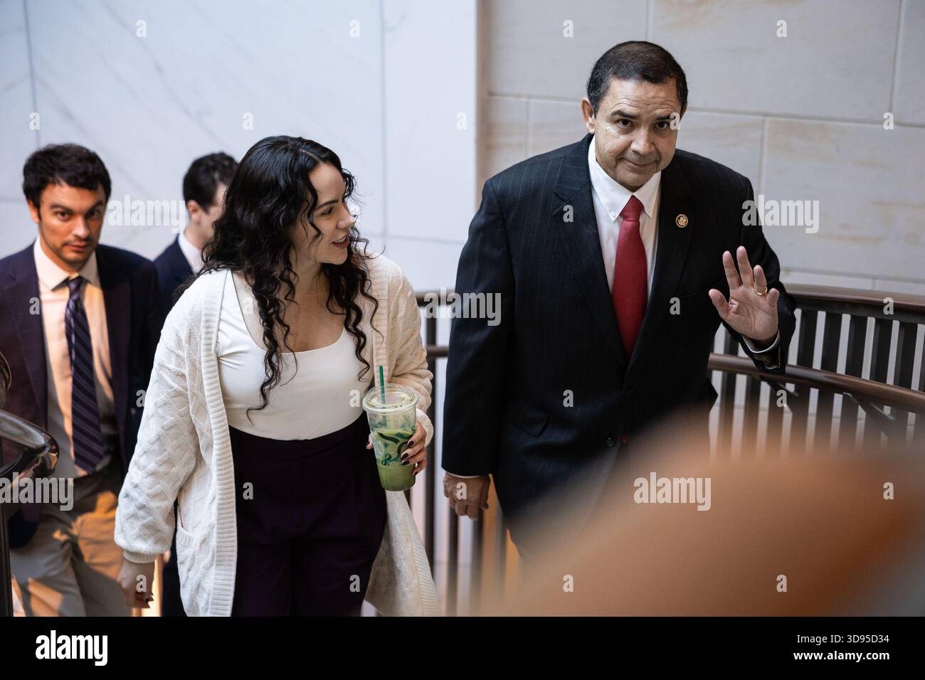 Rep. Henry Cuellar (D-Texas) departs a meeting on Capitol Hill Dec. 3, 2025. (Francis Chung ...